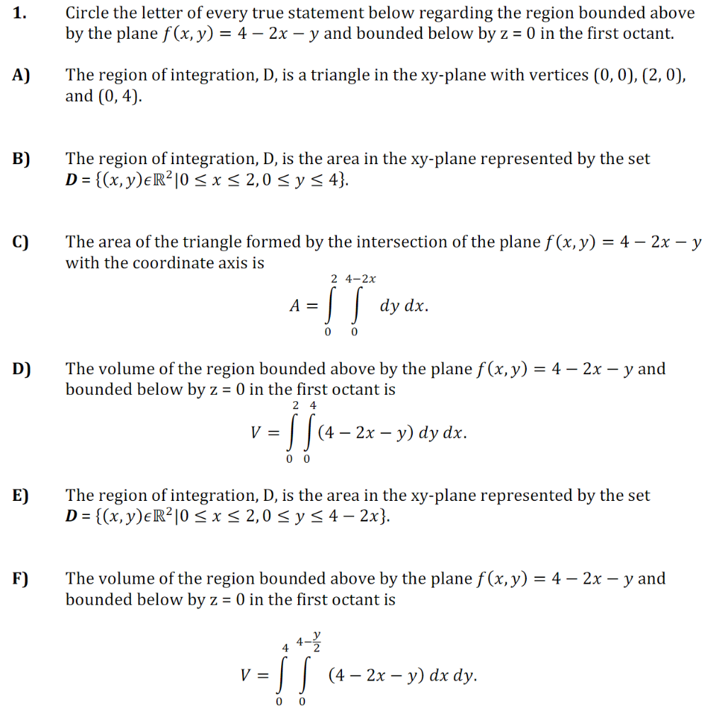 Solved 1. Circle the letter of every true statement below | Chegg.com