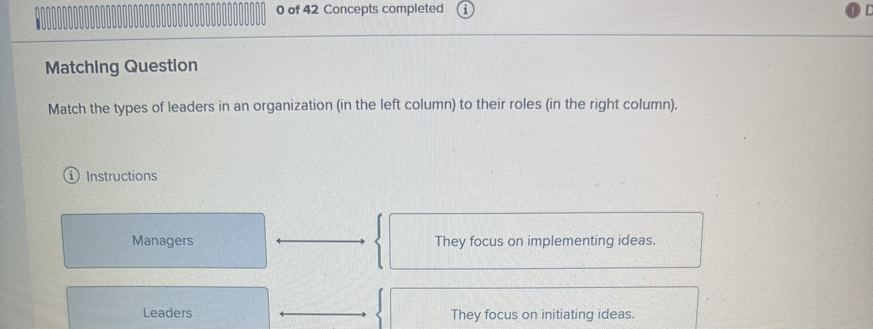 Solved Matching QuestlonMatch the types of leaders in an | Chegg.com
