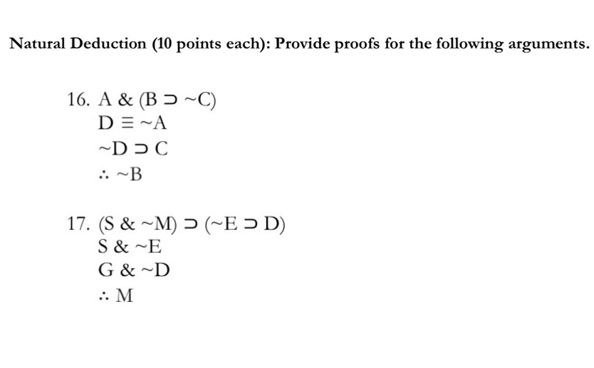 Solved Natural Deduction (10 points each): Provide proofs | Chegg.com