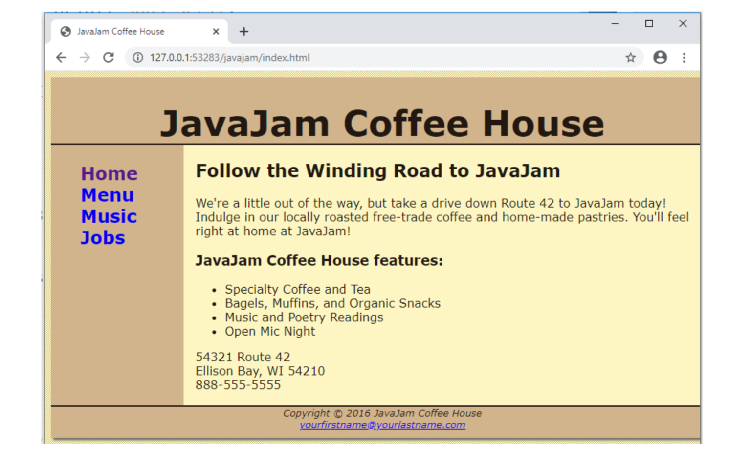 Edit javajam.css to display the wrapper div as a grid | Chegg.com