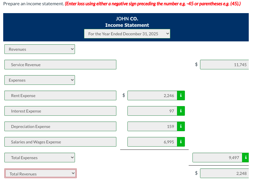 Solved The adjusted trial balance of John Co. for the year | Chegg.com