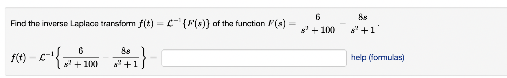 Solved Find the inverse Laplace transform Find the inverse | Chegg.com