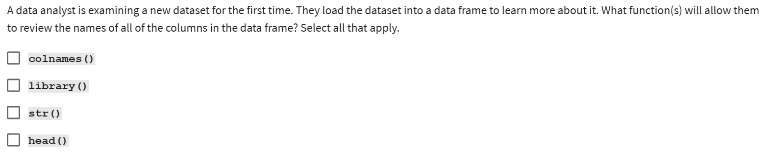 Solved A Data Analyst Is Examining A New Dataset For The 