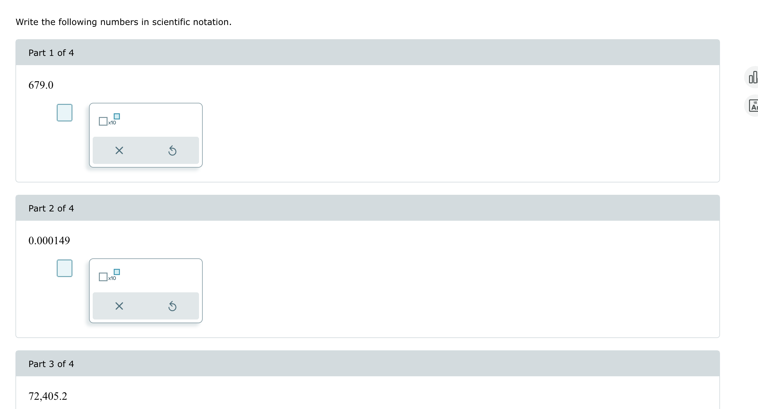 Solved Write the following numbers in scientific | Chegg.com