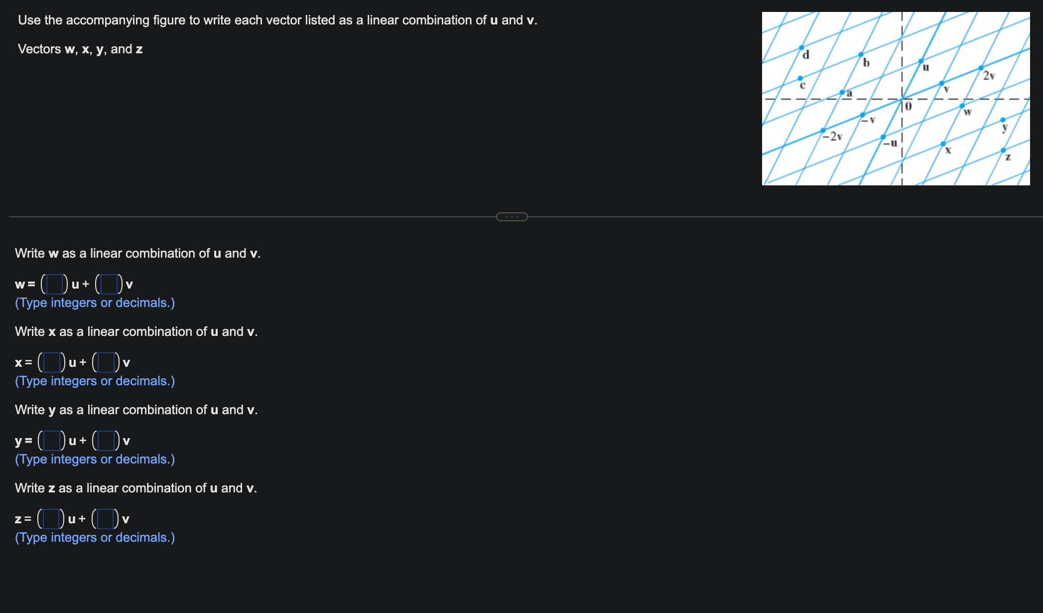 Solved Use the accompanying figure to write each vector | Chegg.com