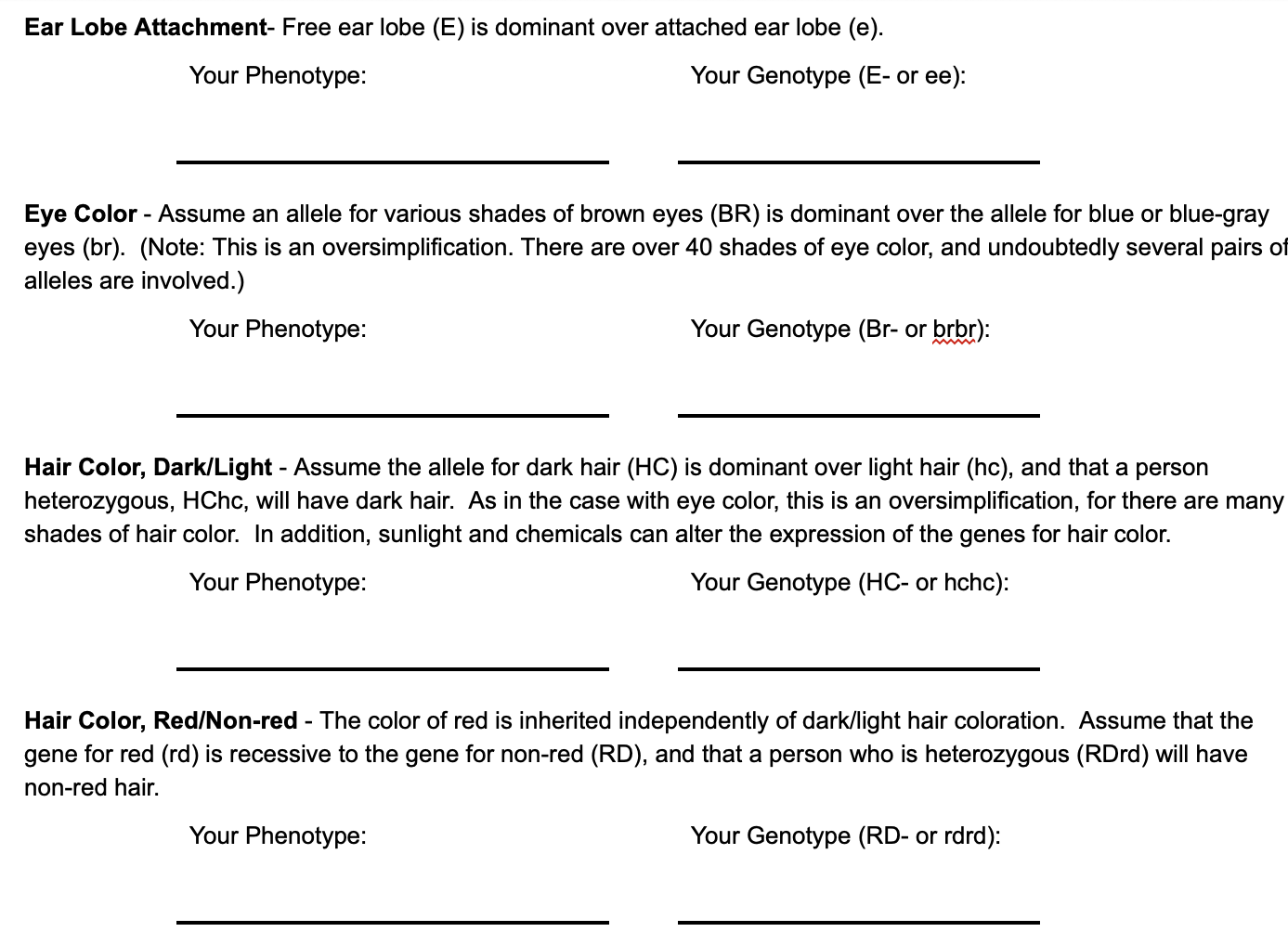 Solved Ear Lobe Attachment- Free ear lobe (E) is dominant | Chegg.com