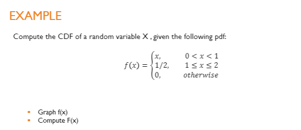 Solved EXAMPLECompute the CDF of a random variable x, ﻿given | Chegg.com