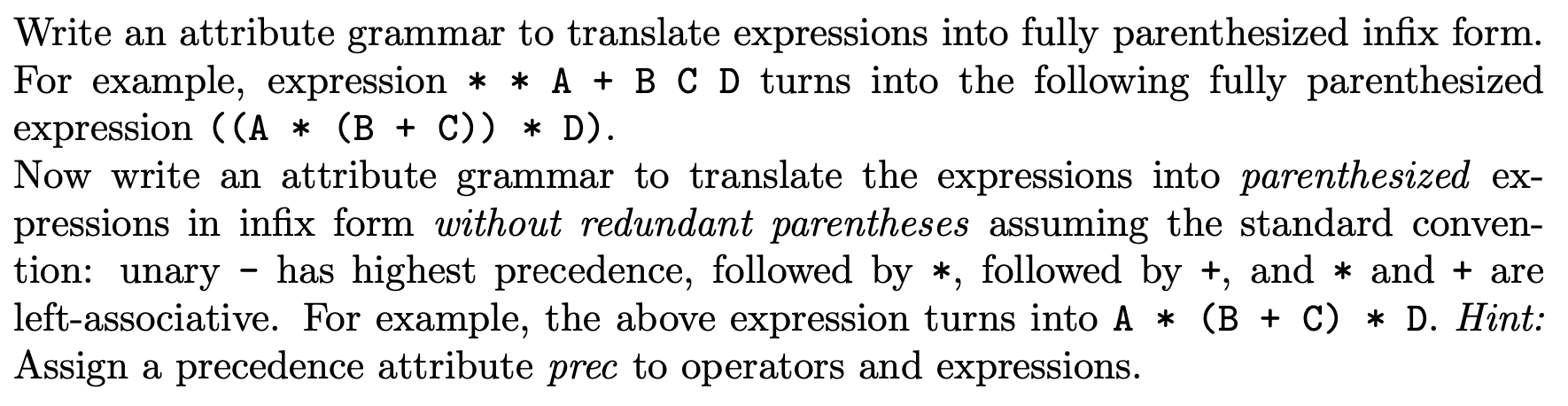 Problem 2 (15pts). The expression grammar below | Chegg.com