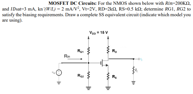 Solved MOSFET DC ﻿Circuits: For the NMOS shown below with | Chegg.com
