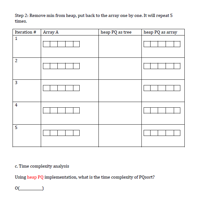 3. Sort array using a given PQ implementation (20 | Chegg.com