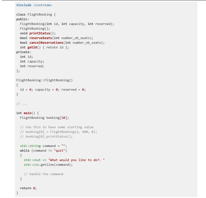 Solved The last part for our booking system will be to | Chegg.com