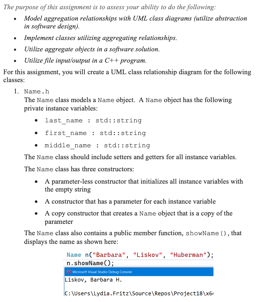 Solved e purpose of this assignment is to assess your | Chegg.com