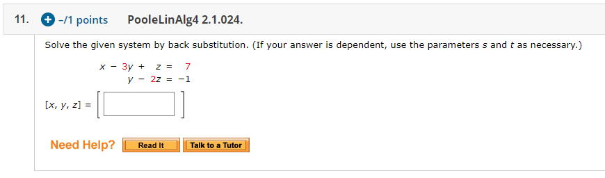 Solved 6. + 0/1 points Previous Answers PooleLinAlg4 | Chegg.com