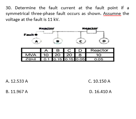 Solved 30. Determine the fault current at the fault point if | Chegg.com