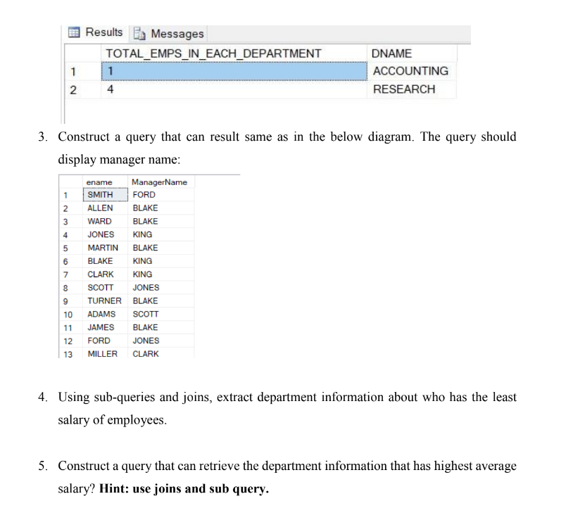 Solved Exercise: The SQL statement in the following example | Chegg.com
