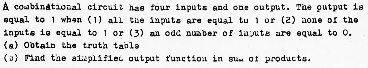 Solved A coubinational circuit has four inputs and one | Chegg.com