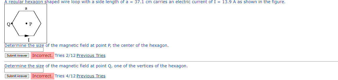 Solved A reqular hexaqon shaped wire loop with a side length | Chegg.com