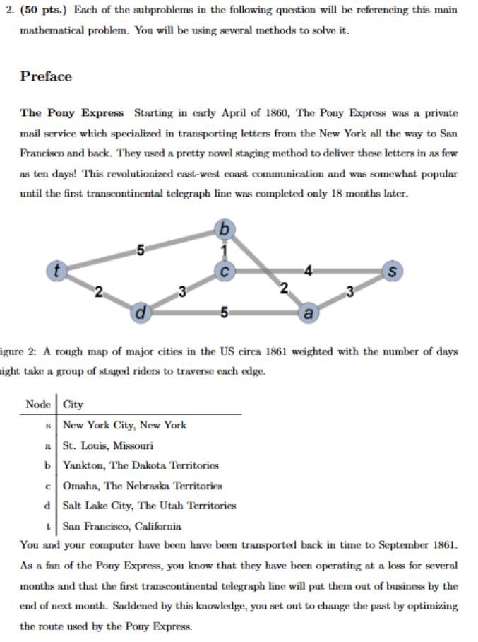 Solved ( 50 ﻿pts.) ﻿Each of the subproblems in the following | Chegg.com