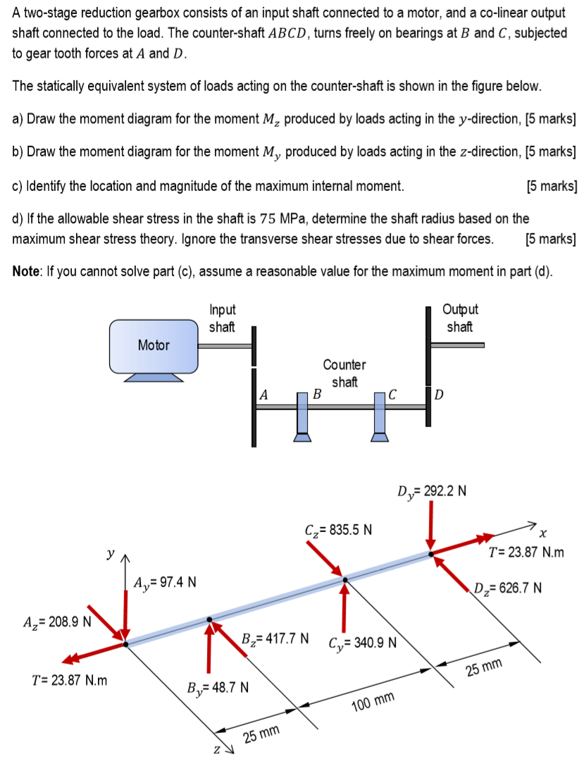 A two-stage reduction gearbox consists of an input | Chegg.com
