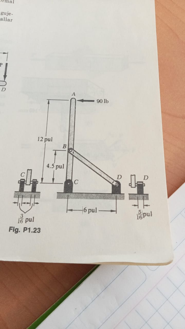 Solved Pins B and D have 5/16 ﻿in. ﻿in diameter and work in | Chegg.com