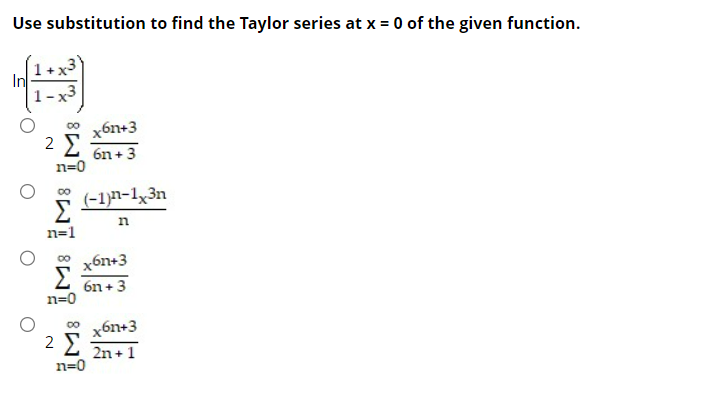 Solved Use substitution to find the Taylor series at | Chegg.com