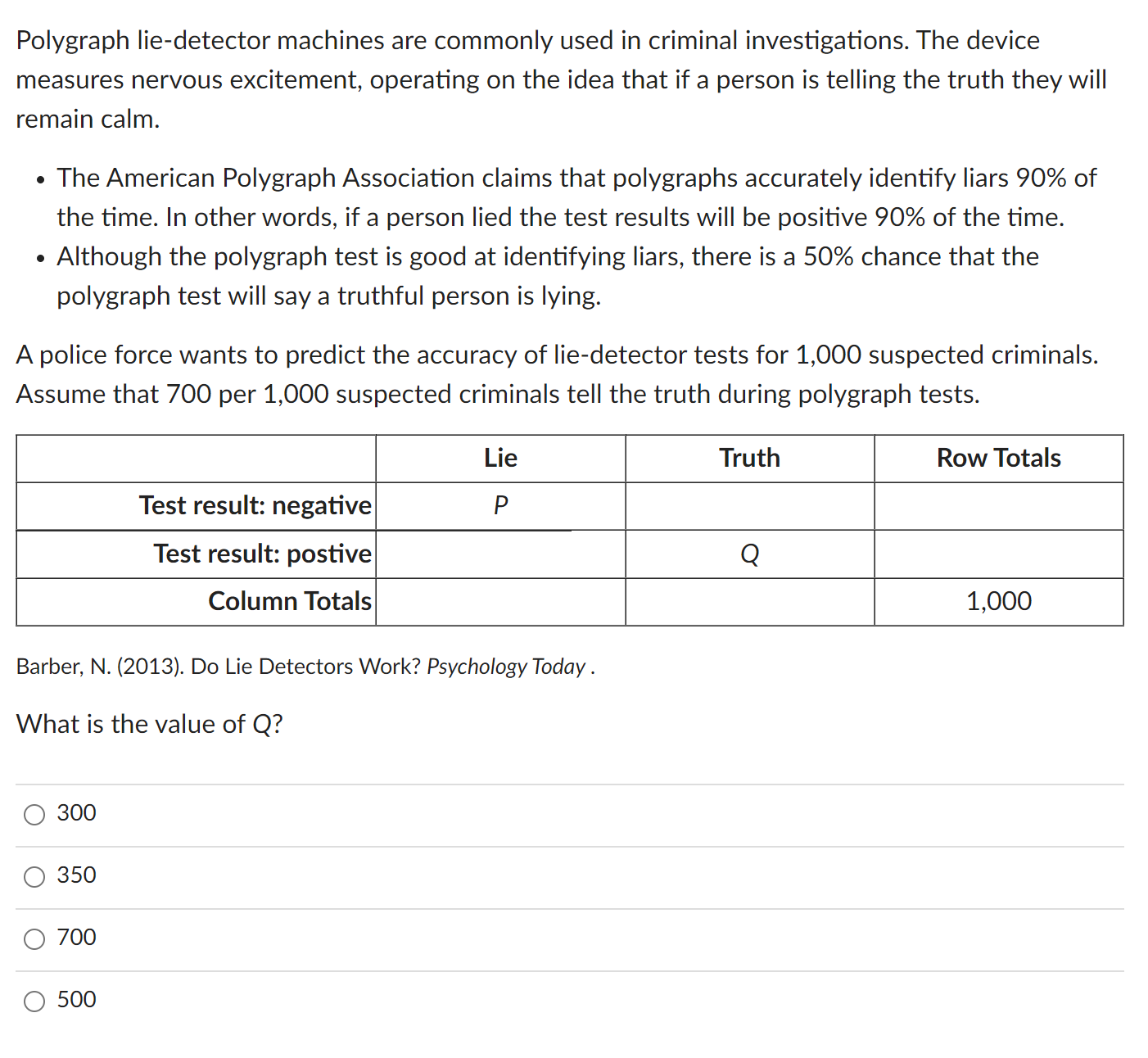 Solved Polygraph lie-detector machines are commonly used in | Chegg.com