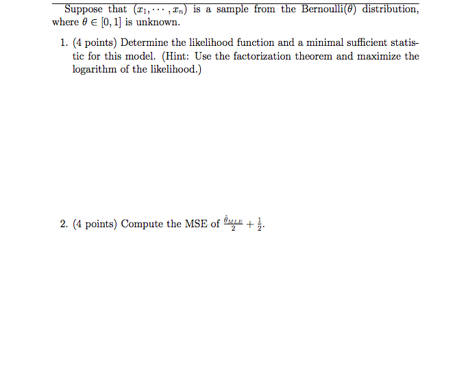 Solved Suppose that (11,...,In) is a sample from the | Chegg.com