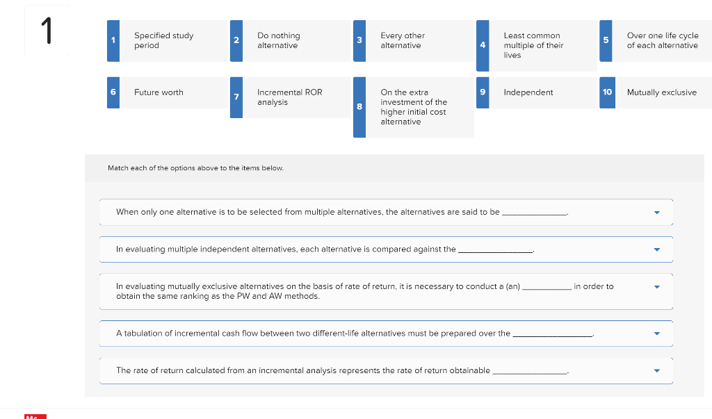 Solved 1 Specified study 2 Do nothing alternative Every | Chegg.com