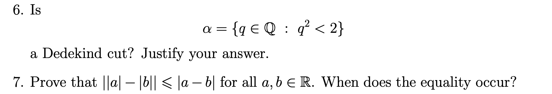 Solved 6. Is α={q∈Q:q2