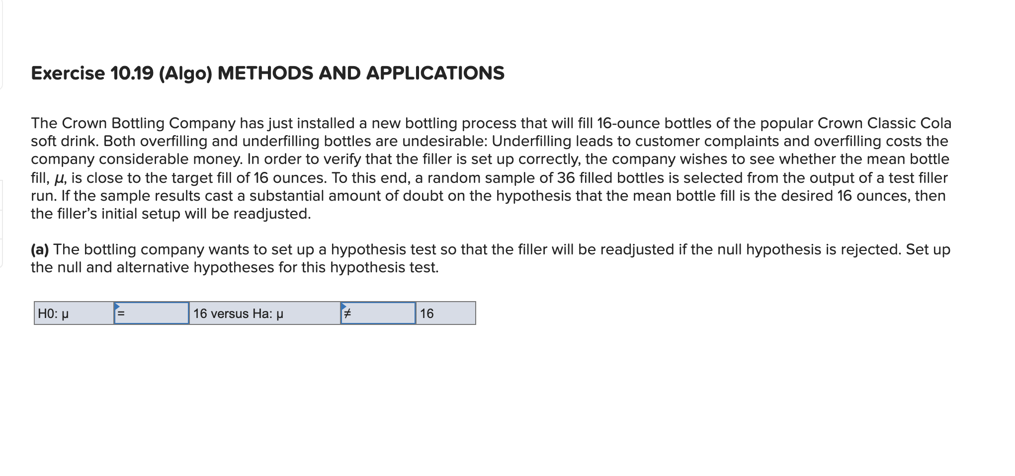 Solved Exercise 10.19 (Algo) METHODS AND APPLICATIONS The | Chegg.com