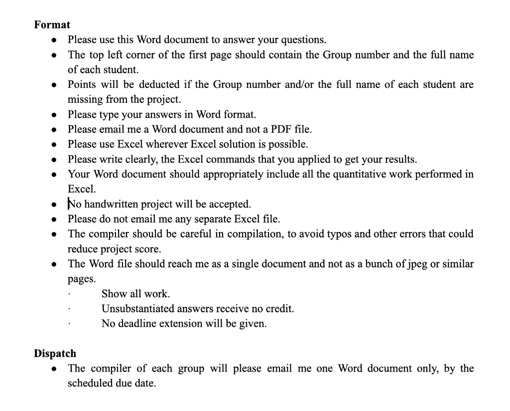 Solved . . . . Format Please use this Word document to | Chegg.com