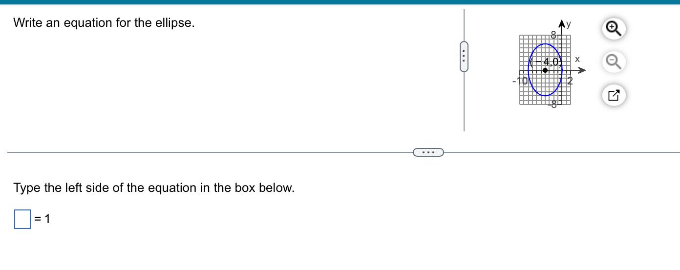 Solved Write an equation for the ellipse. Type the left side | Chegg.com