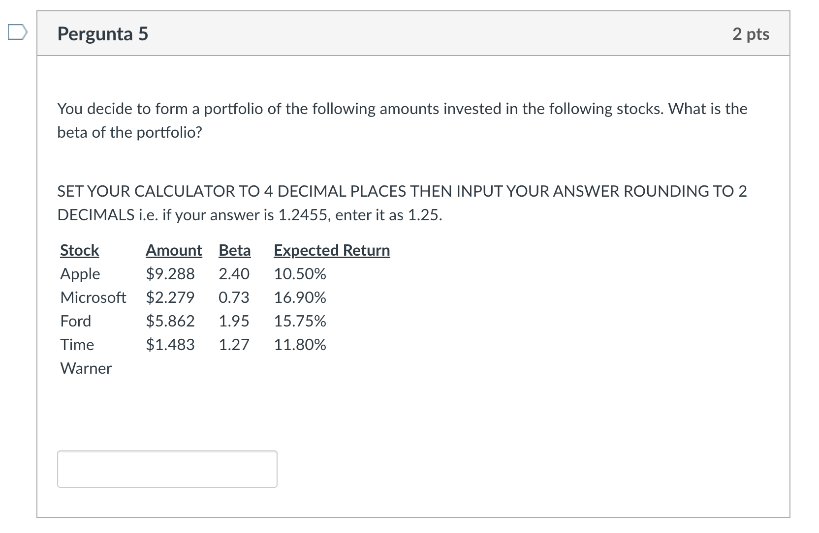 Solved You decide to form a portfolio of the following | Chegg.com