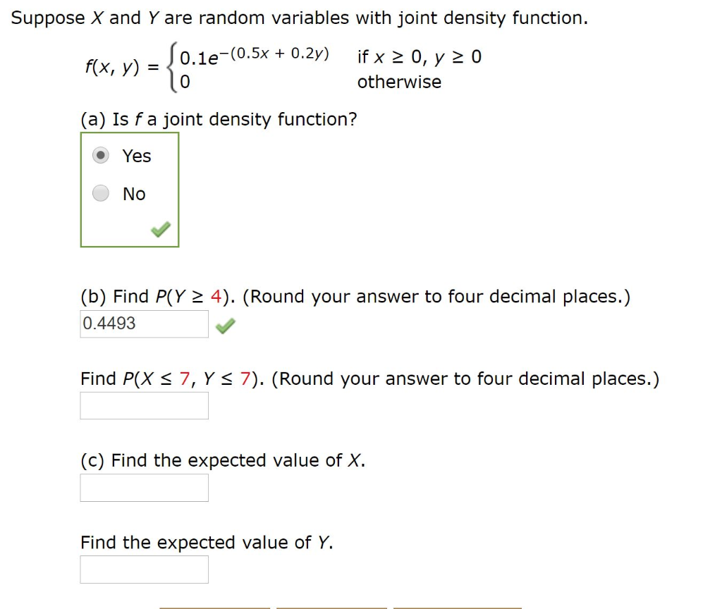 Solved Suppose X and Y are random variables with joint | Chegg.com