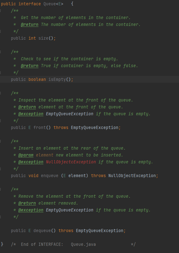public interface Queue { /** Get the number of | Chegg.com