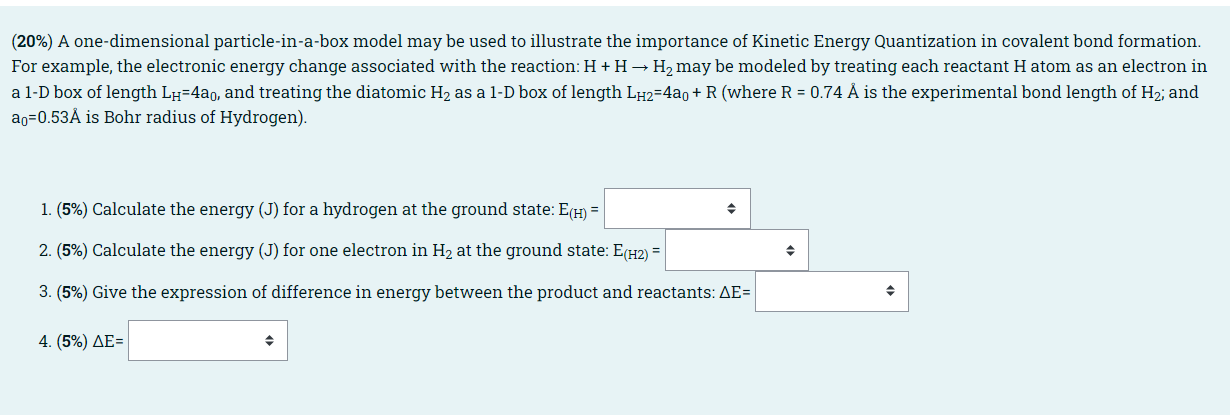 Solved (20\%) A one-dimensional particle-in-a-box model may | Chegg.com