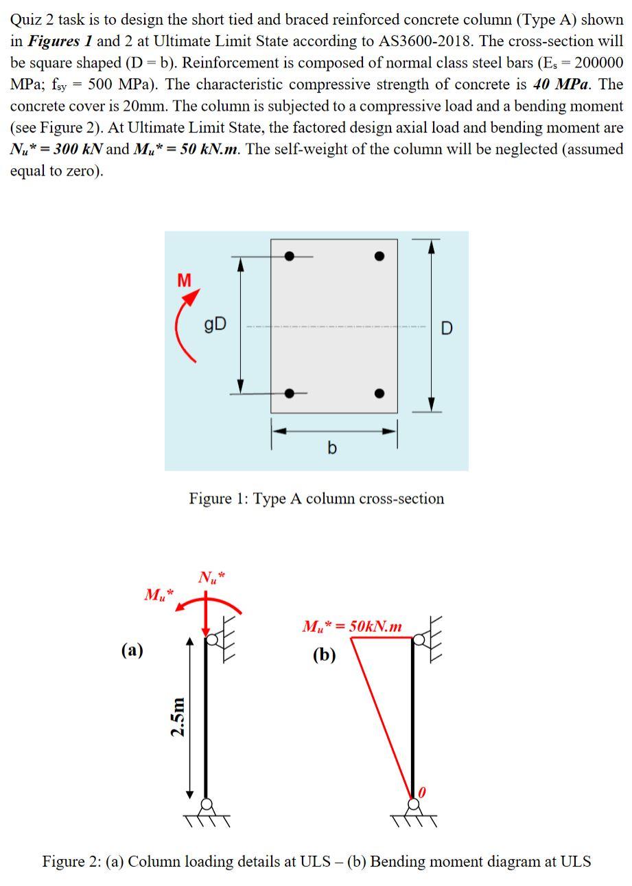 Solved Quiz 2 task is to design the short tied and braced | Chegg.com
