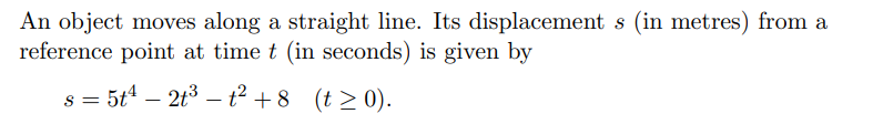 Solved An Object Moves Along A Straight Line Its