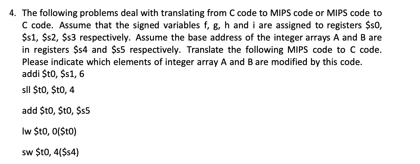 Solved 4. The following problems deal with translating from | Chegg.com