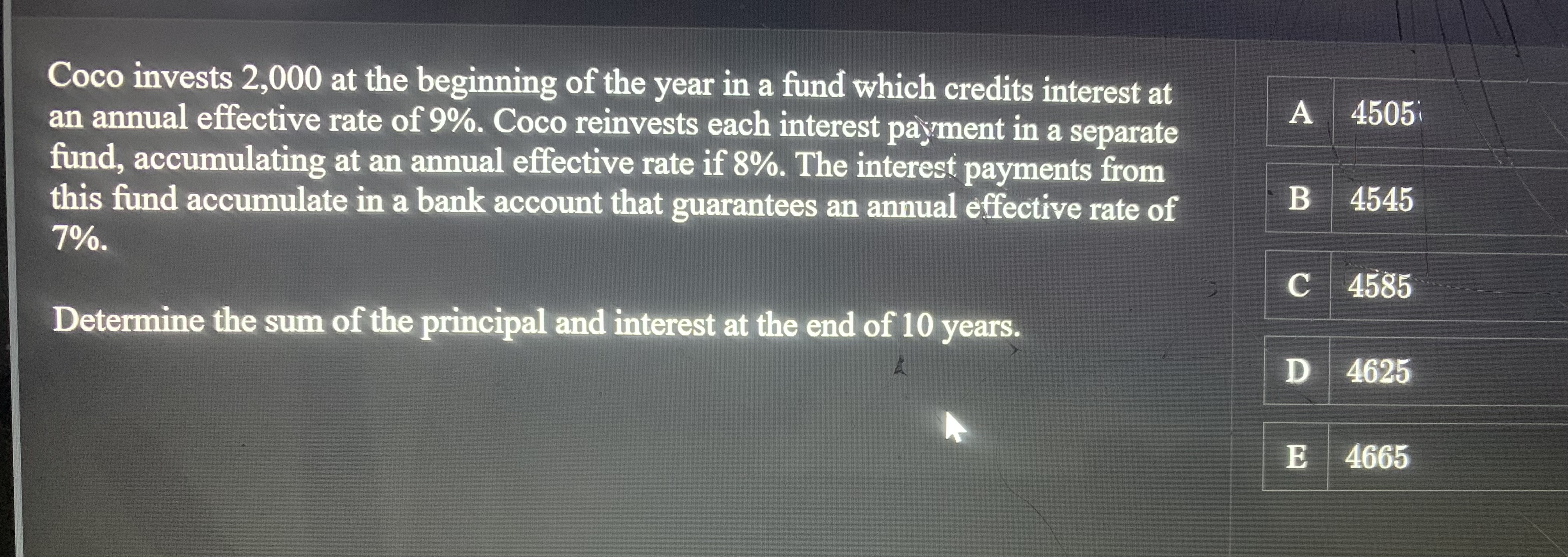 Solved Coco invests 2,000 at the beginning of the year in a | Chegg.com