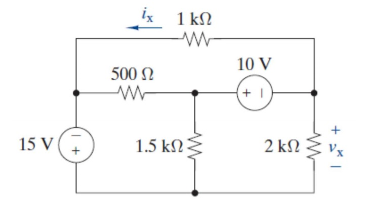 Solved a) determine ix and vx using superposition | Chegg.com