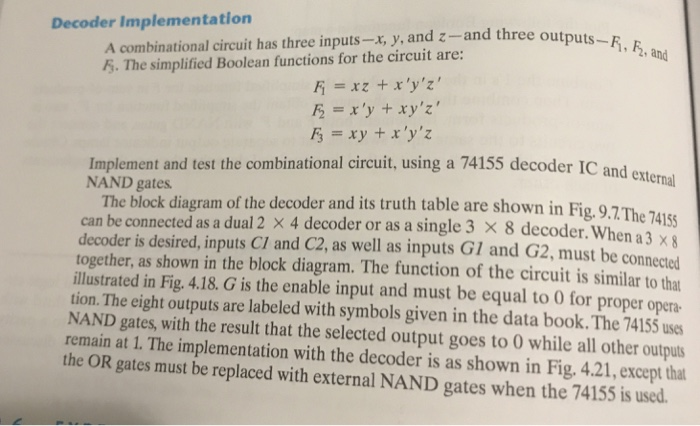 Solved A combinational circuit has three inputs- y, and | Chegg.com