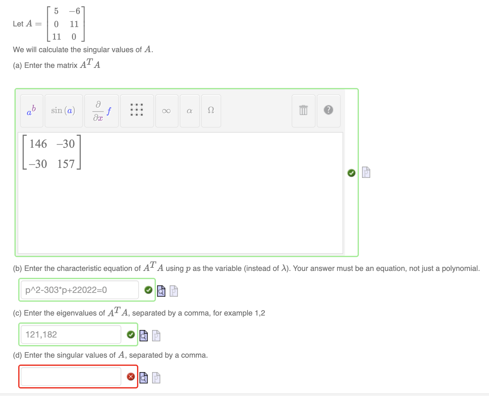Solved 5 -6 Let A= 0 11 11 0 We will calculate the singular | Chegg.com