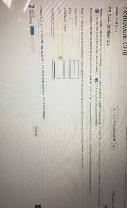 Solved Homework: CH8 E8-24A (similar to) uiunan | Chegg.com
