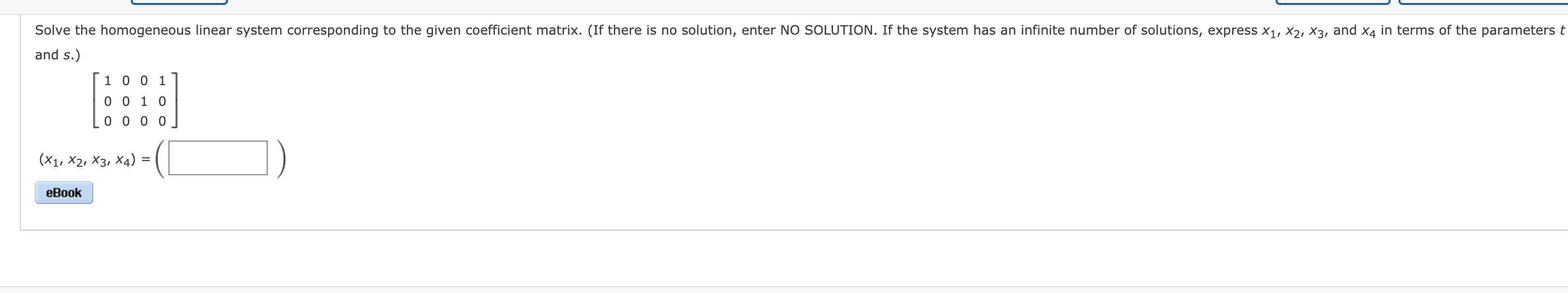 Solved Solve the homogeneous linear system corresponding to | Chegg.com