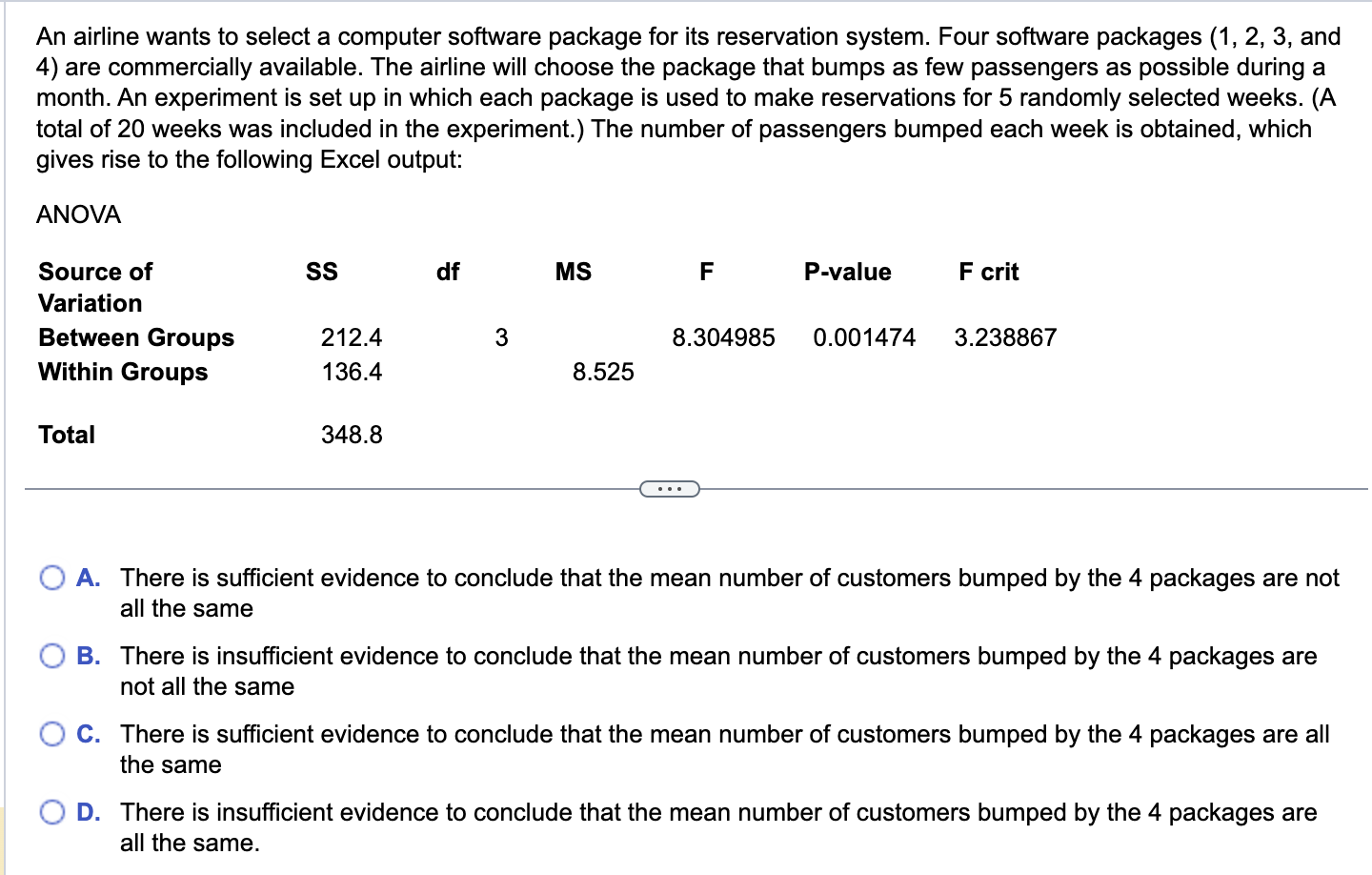 Solved An Airline Wants To Select A Computer Software 