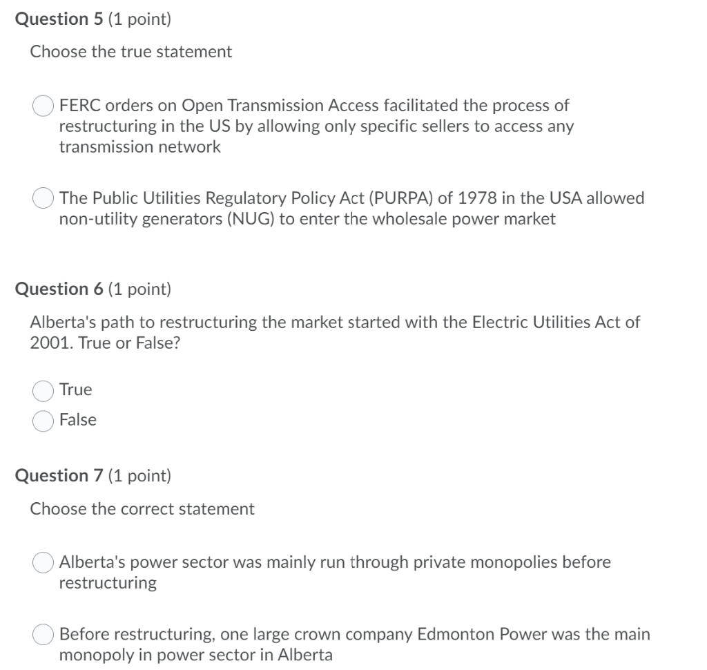 Solved Question 2 (1 point) Which one of the following | Chegg.com