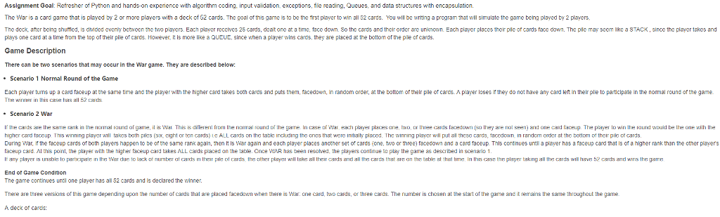 Assignment Goal: Refresher of Python and hands-on | Chegg.com