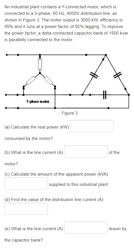 Solved An industrial plant contains a Y-connected motor, | Chegg.com