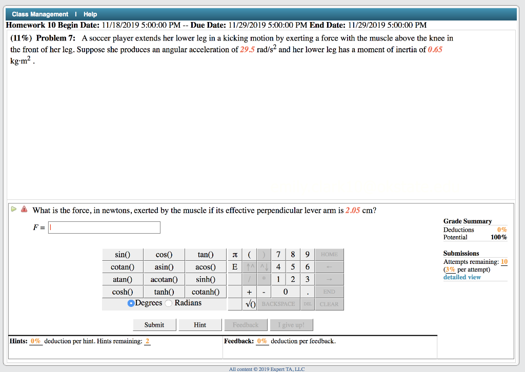 Solved Class Management | Help Homework 10 Begin Date: | Chegg.com